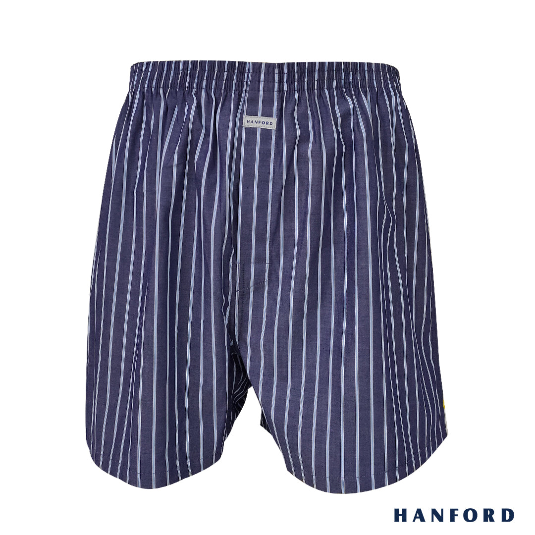Hanford Men 100% Premium Cotton Woven Boxer Shorts Stiles - Stripe (1P ...