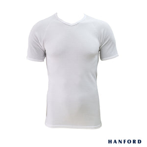Hanford Men V-Neck Cotton Waffle Knit Muscle Fitted Shirt - Wade (Sing ...