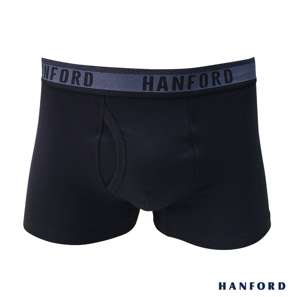 Hanford Men Cotton w/ Spandex Boxer Briefs w/ Fly Opening Doson -Black ...