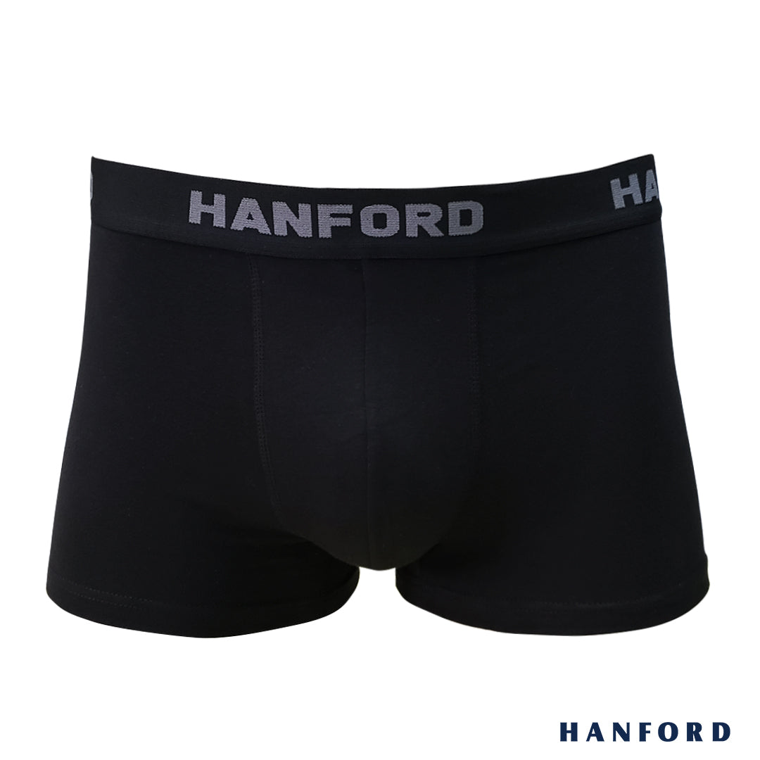 Hanford Men Cotton w/ Spandex Boxer Briefs Tuxx - Black (3in1 Pack ...