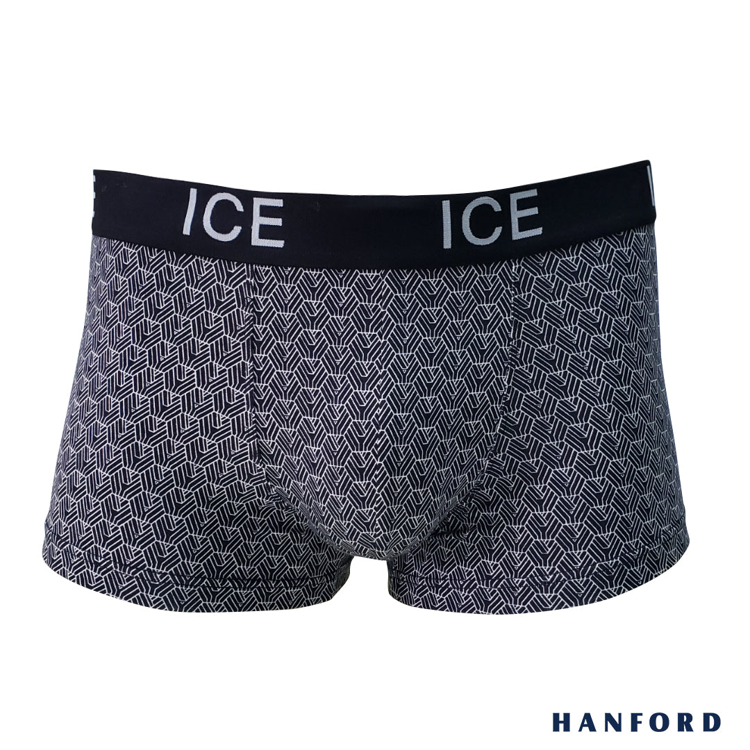 Hanford iCE Men Viscose w/ Spandex Boxer Briefs Geo - Black/Geometric ...