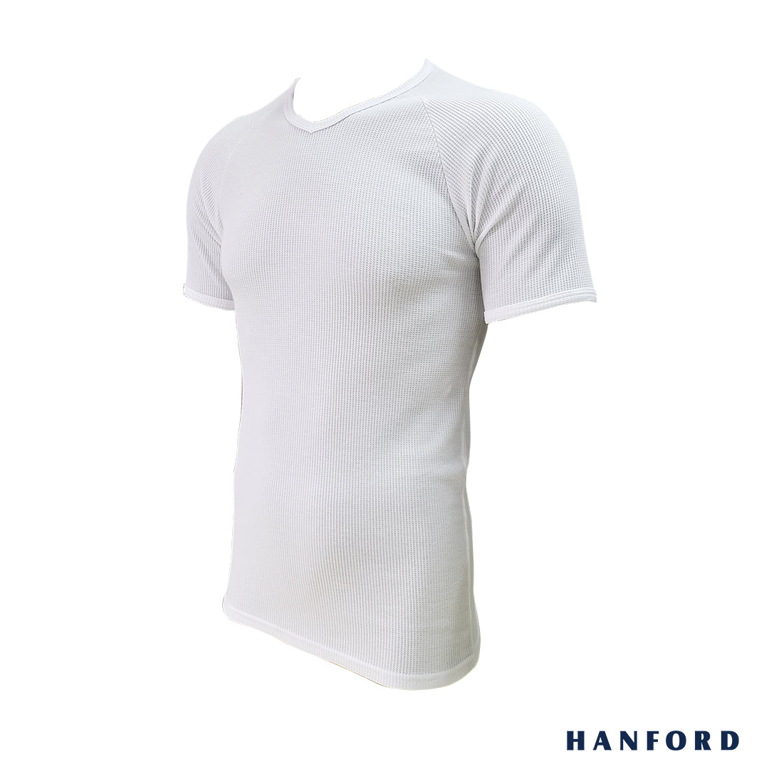 Hanford Men V-Neck Cotton Waffle Knit Muscle Fitted Shirt - Wade (Sing ...