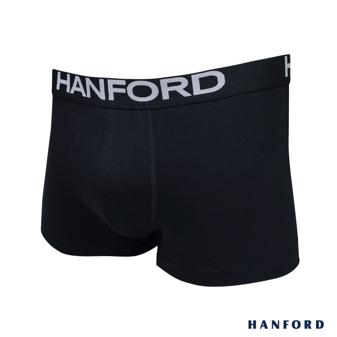 Hanford Men Natural Cotton Knit Boxer Briefs No Spandex OG Rover - Bla ...