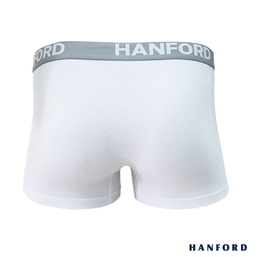 Hanford Men Cotton w/ Spandex Boxer Briefs Ansel - White (3in1 Pack) S ...