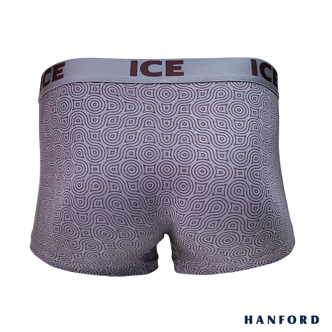 Hanford iCE Men Viscose w/ Spandex Boxer Briefs Swirl - Gray/Grass Swi ...