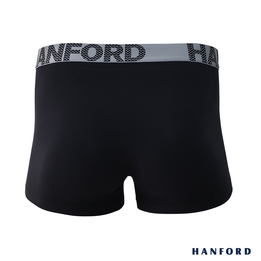 Hanford Men Cotton w/ Spandex Boxer Briefs Bently - Black (Single Pack ...
