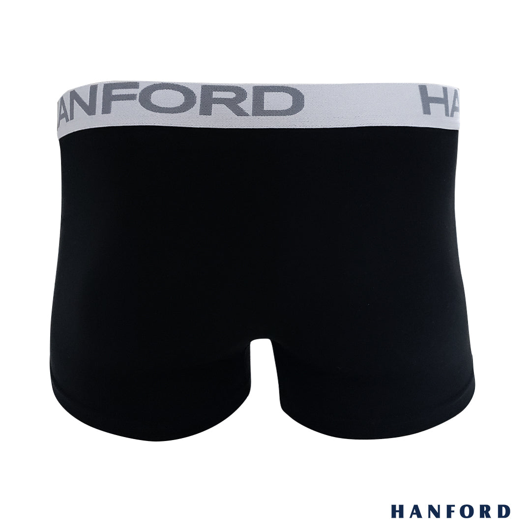 Hanford Men Natural Cotton Knit Boxer Briefs No Spandex OG Waze - Blac ...