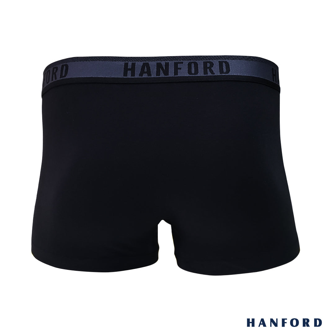 Hanford Men Cotton w/ Spandex Boxer Briefs w/ Fly Opening Doson -Black ...