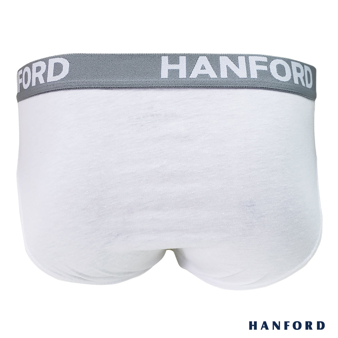 Hanford Men Regular Cotton Briefs Ansel - White (3in1 Pack) S-4X Big P ...