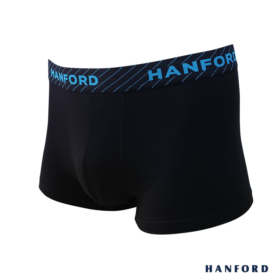 Hanford Men Cotton w/ Spandex Boxer Briefs Oblique - Black/Assorted Lo ...