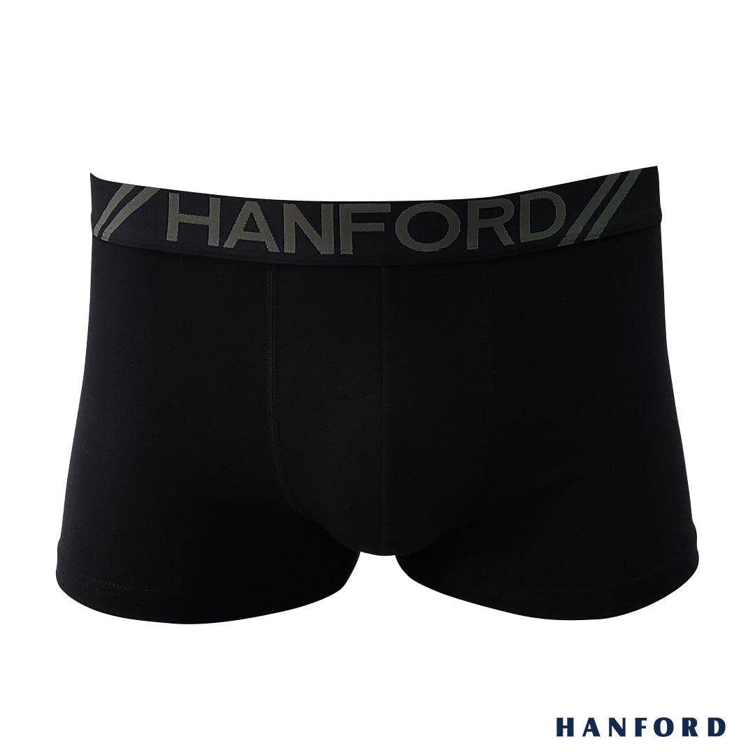 Hanford Men Cotton w/ Spandex Boxer Briefs Odis - Black/ Black Garter ...