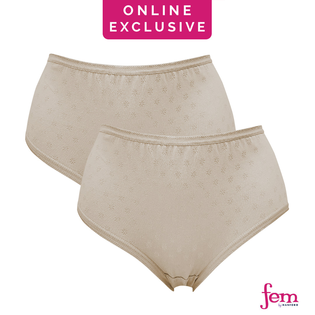 Fem by Hanford Ladies Women Plus Size Classic Brief Mid Waist Mom Pant ...