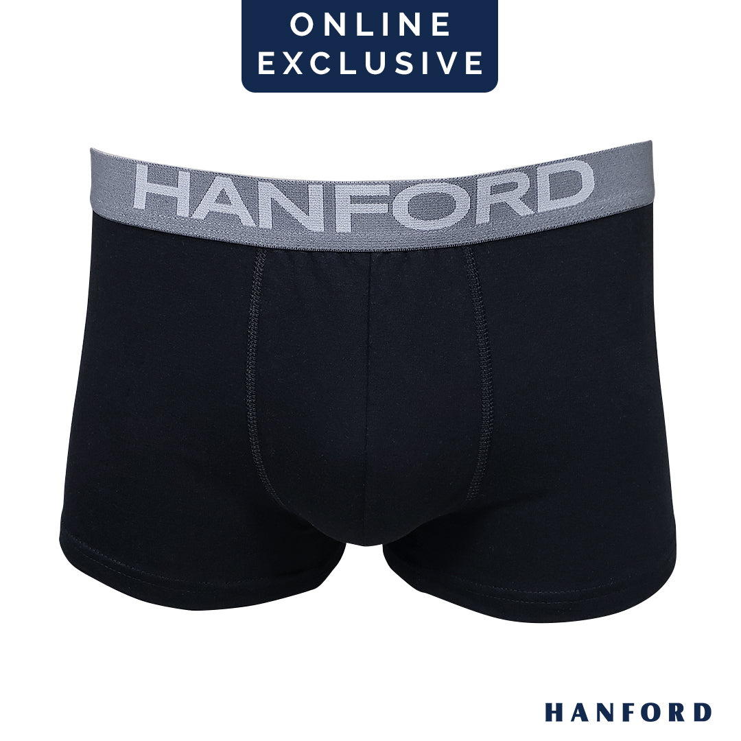 Hanford Men Natural Cotton Knit Boxer Briefs No Spandex OG Dodge - Bla ...