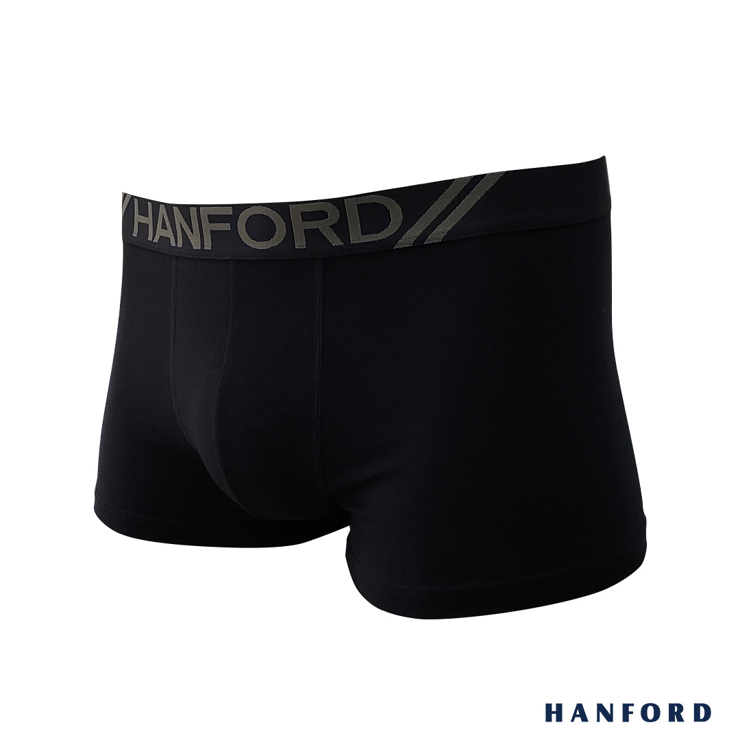Hanford Men Cotton w/ Spandex Boxer Briefs Odis - Black/ Black Garter ...