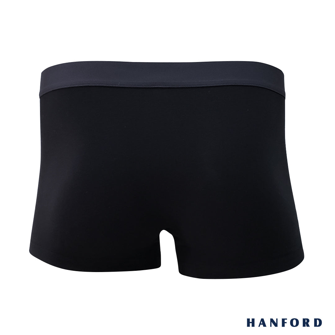 Hanford Men Cotton w/ Spandex Boxer Briefs Odis - Black/Gray Garter Bl ...