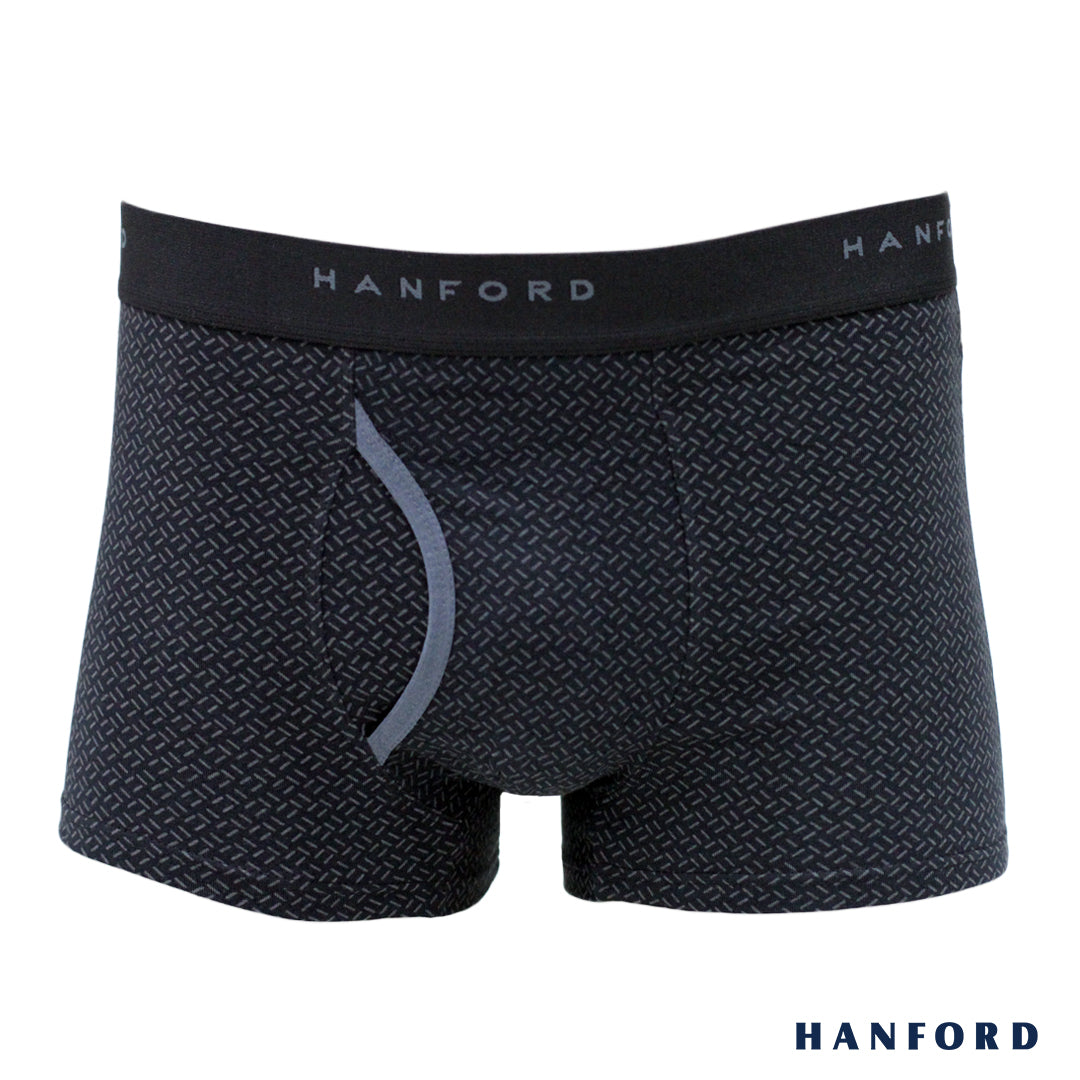 Hanford Men Cotton w/ Spandex Boxer Briefs w/ Fly Opening w/ Print Bra ...