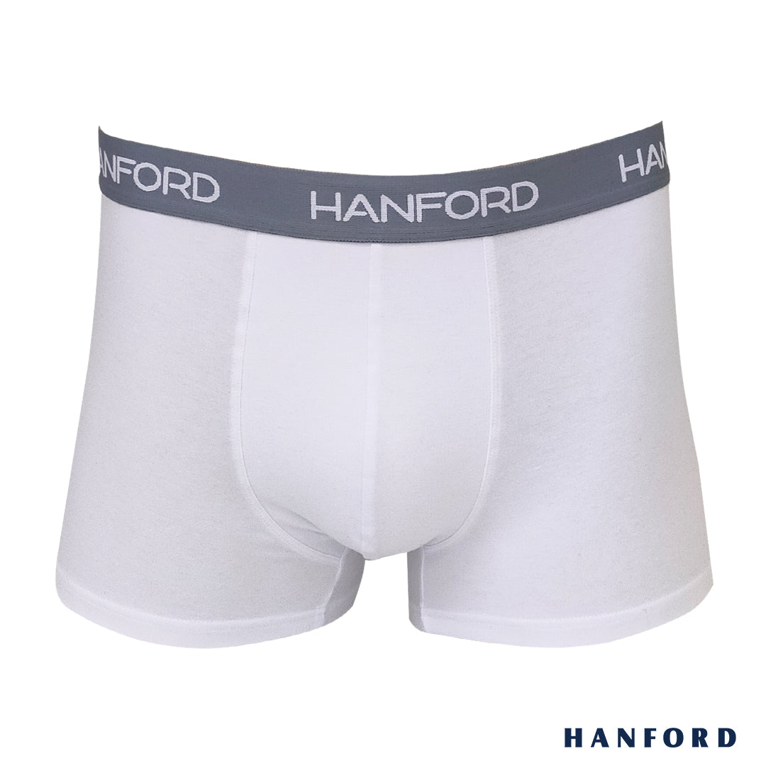 Hanford Men Cotton w/ Spandex Boxer Briefs Aleo - White (Single Pack ...