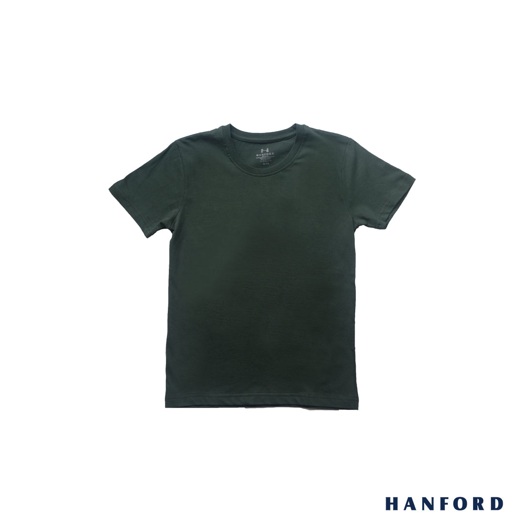 Hanford Kids/Teens 100% Cotton R-Neck Short Sleeves Shirt - Dark Green ...