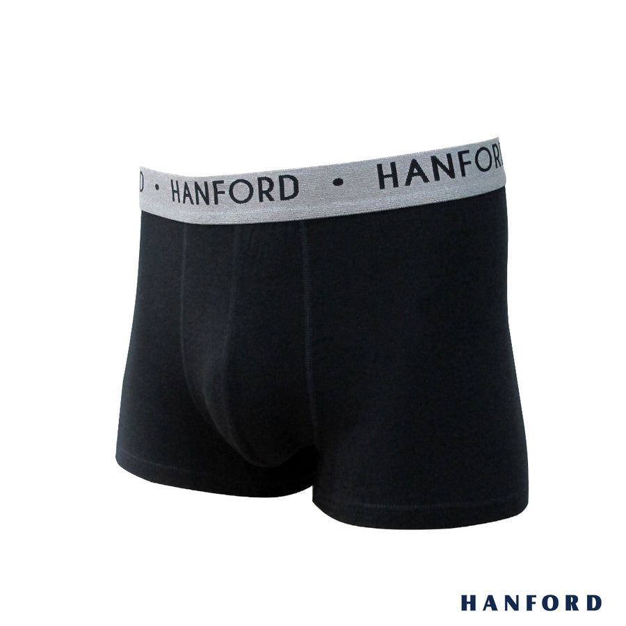 Hanford Men Cotton w/ Spandex Boxer Briefs Blake - Black (Single Pack ...