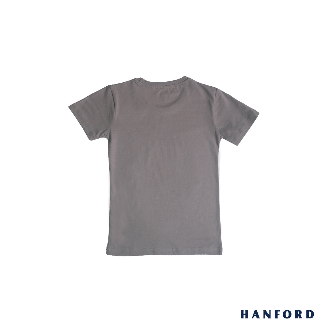 Hanford Kids/Teens 100% Cotton R-Neck Short Sleeves Shirt - Natural Gr ...
