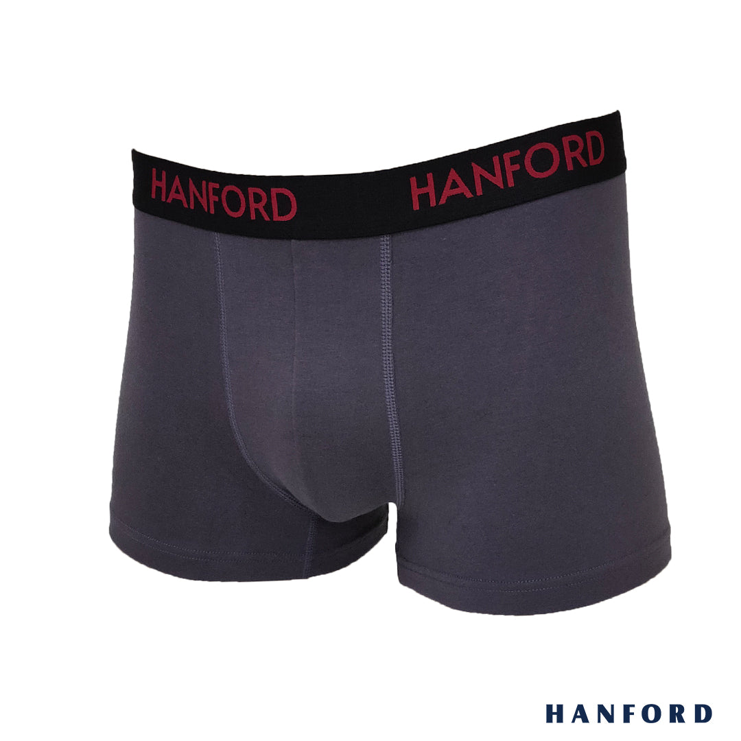 Hanford Men Cotton w/ Spandex Boxer Briefs Eclipse Collection - Gray/B ...