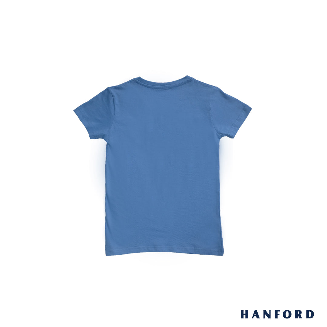 Hanford Kids/Teens 100% Cotton V-Neck Short Sleeves Shirt - New Blue ...
