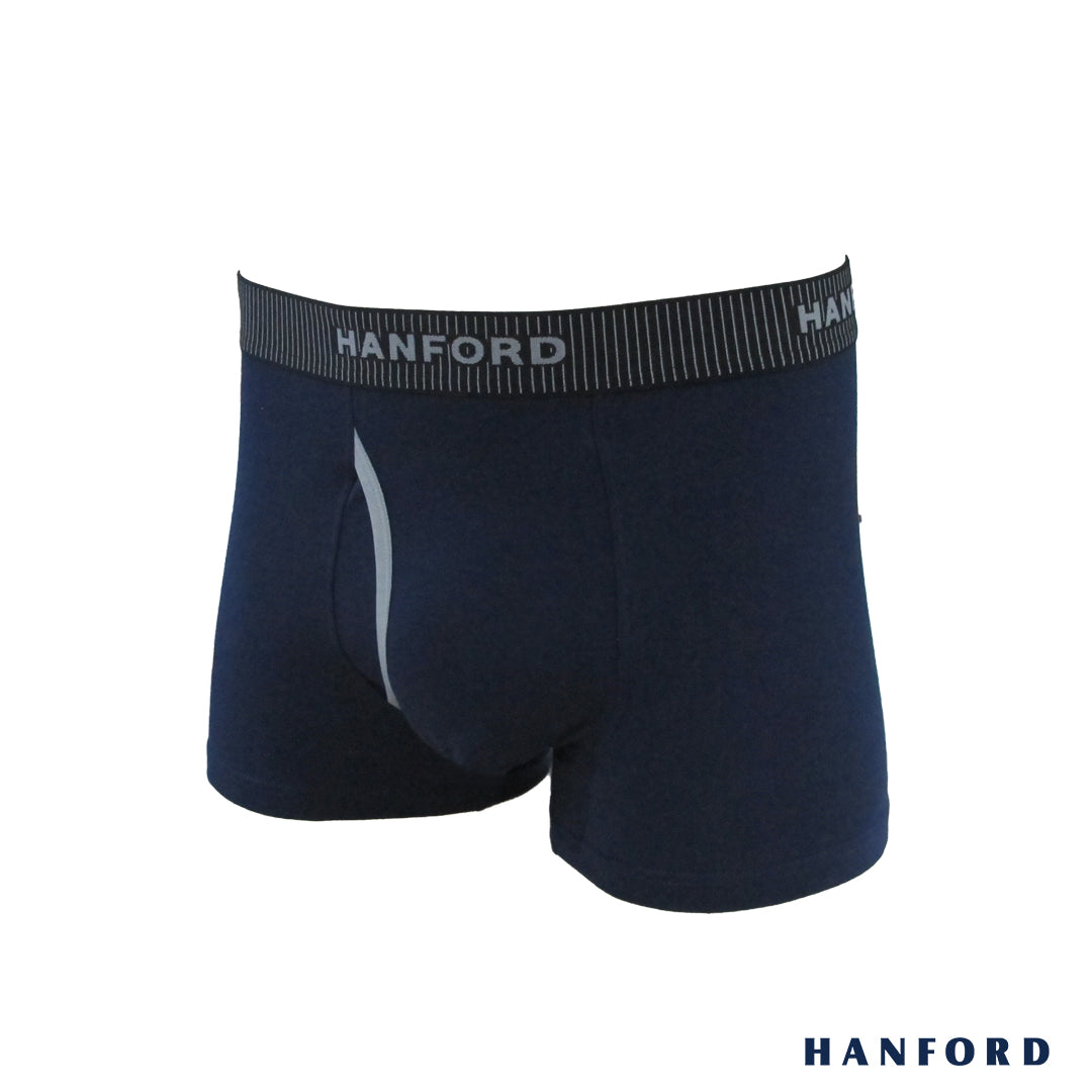 Hanford Men Cotton w/ Spandex Boxer Briefs w/ Fly Opening Mason - Navy ...