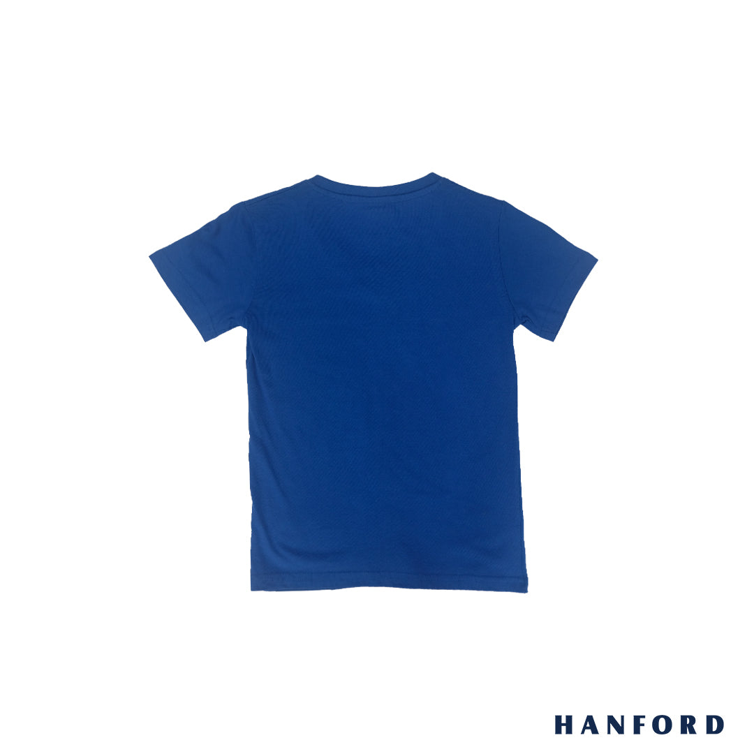 Hanford Kids/Teens 100% Cotton V-Neck Short Sleeves Shirt - Strong Blu ...