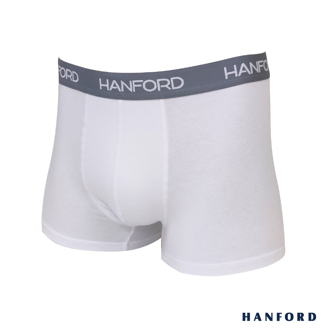 Hanford Men Cotton w/ Spandex Boxer Briefs Aleo - White (Single Pack ...