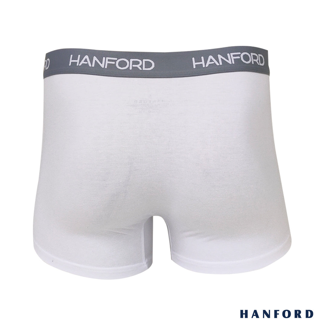 Hanford Men Cotton w/ Spandex Boxer Briefs Aleo - White (Single Pack ...