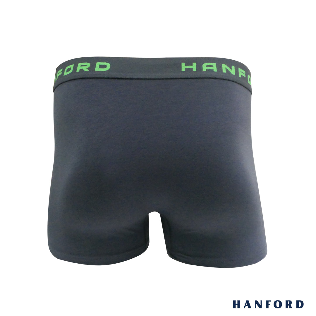 Hanford Men Cotton w/ Spandex Boxer Briefs Ozzy - Iron Gate/Irish Gree ...