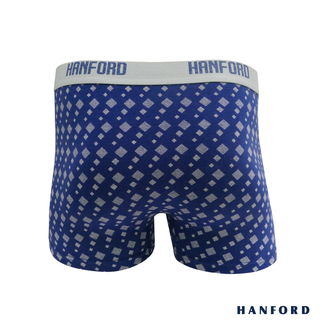 Hanford Men Cotton w/ Spandex Boxer Briefs Jack - Diamond Print/Mediev ...