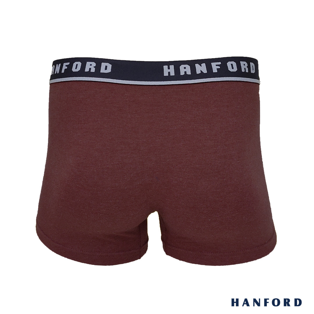 Hanford Men Cotton w/ Spandex Boxer Briefs Shaun - Rouge Melange (Sing ...