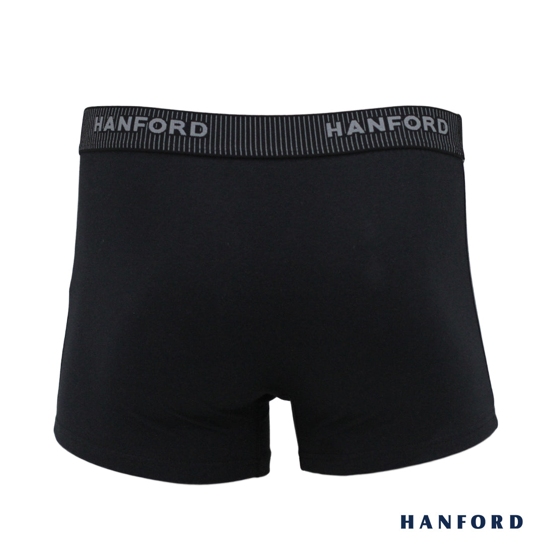 Hanford Men Cotton w/ Spandex Boxer Briefs Huntley - Black (Single Pac ...