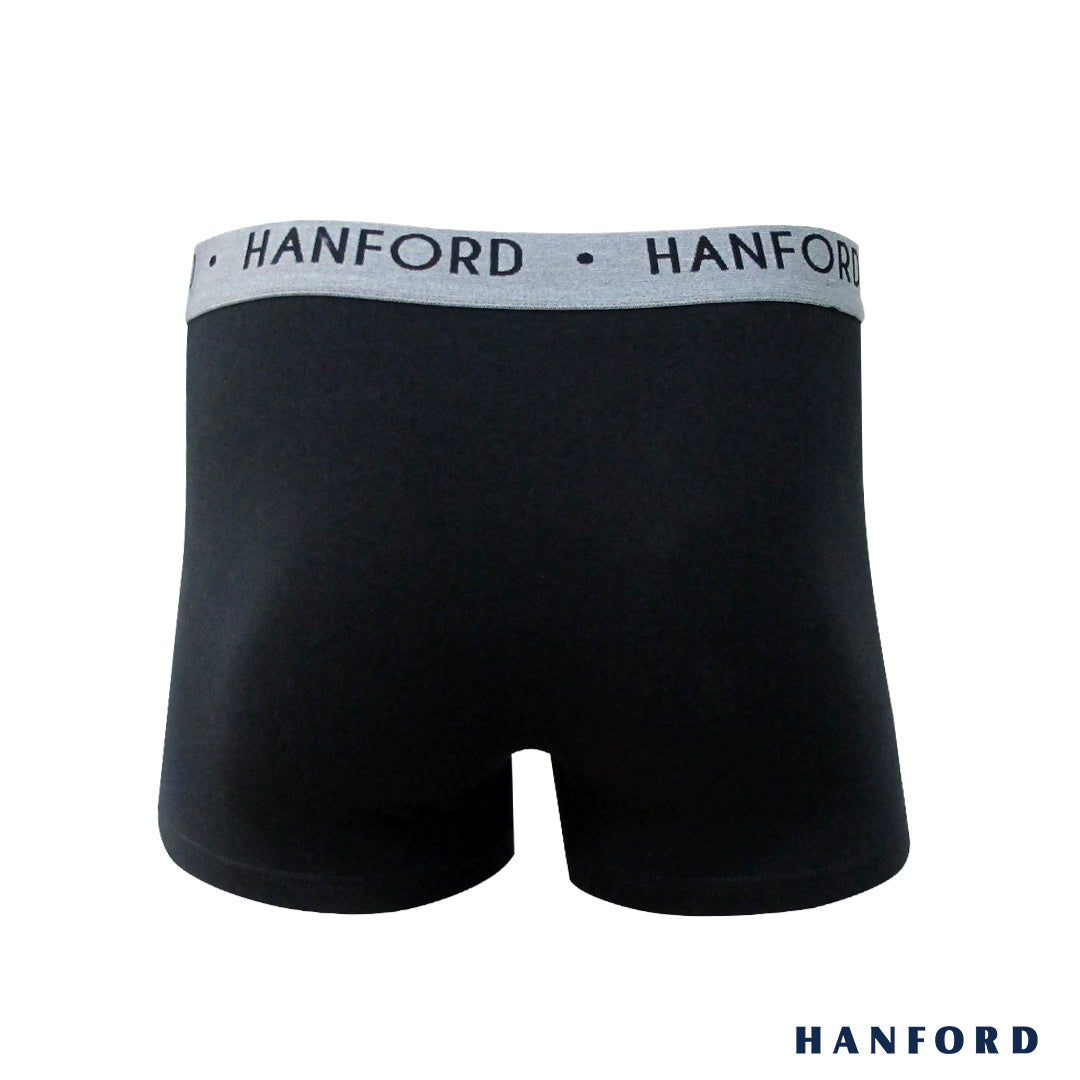 Hanford Men Cotton w/ Spandex Boxer Briefs Blake - Black (Single Pack ...